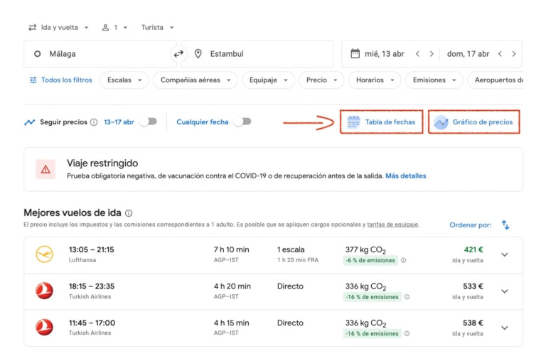 Google Flights: 6 Trucos 'pro' para encontrar vuelos baratos | One Air
